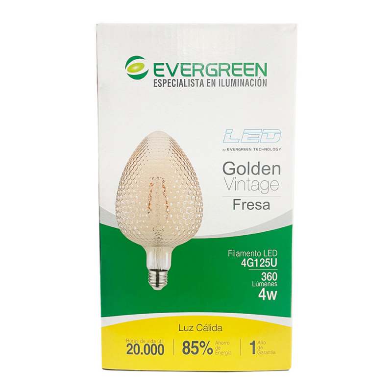 Bombillo Filamento Evergreen 4 W 401 4G125U/Fresa - Home Sentry