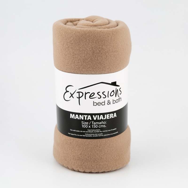 Manta Expressions Viajera 100X150Cm Moca Poliester Sfb06 - Home Sentry